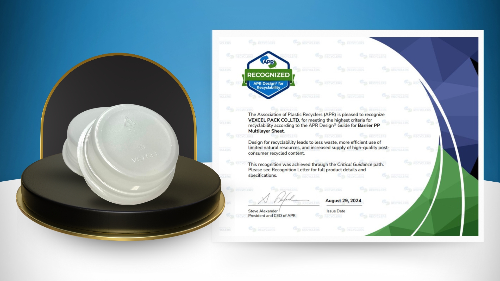 VEXCEL in SCGP received international certification from the ...